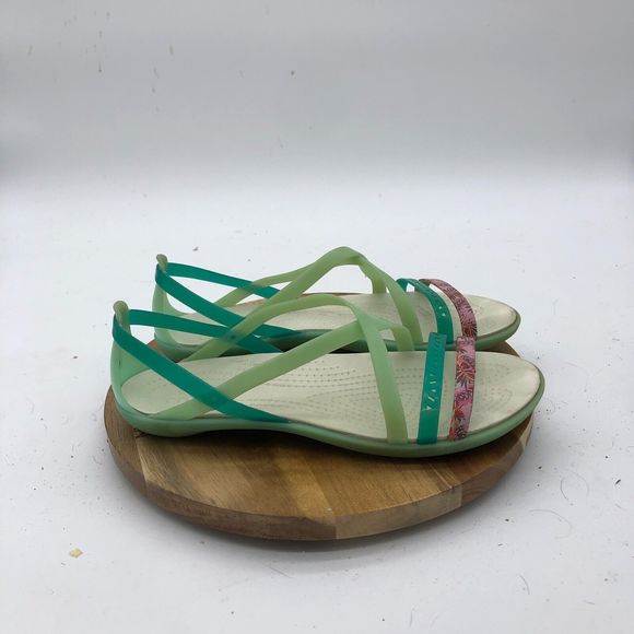 CROCS | Shoes | Crocs Isabella Flat Shoe Womens 7 Green Jelly Slip On ...